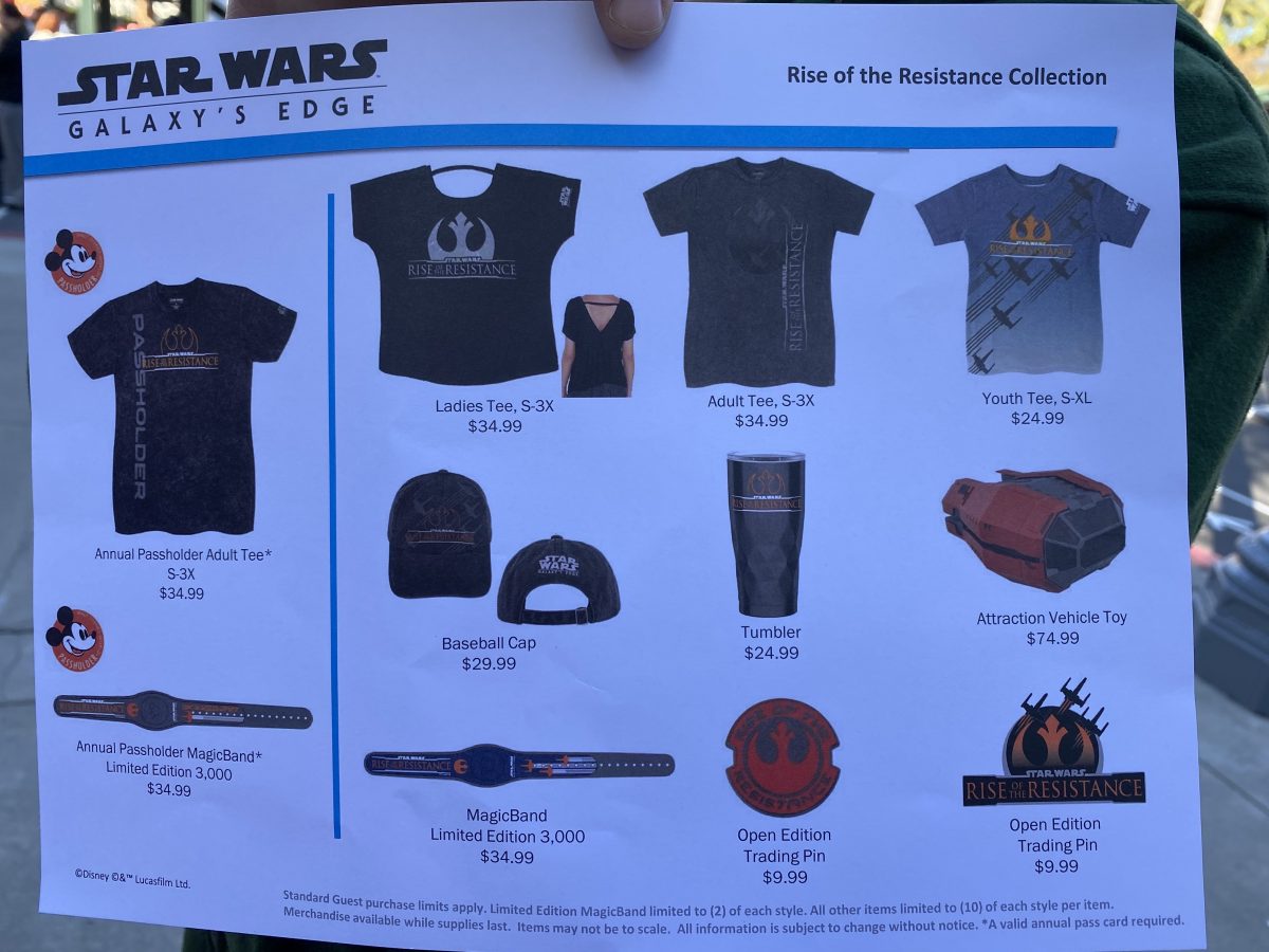 PHOTOS: New Rise of the Resistance Clothing, Hats, and Passholder ...