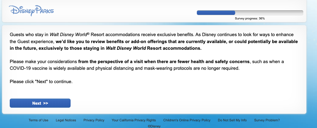 New Disney Survey with Some Unique Options for Future Benefits ...